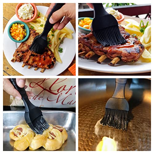 GK’s Premium Combo Set: Super Sharp Solid Meat Shredder Claws Plus Silicone Basting Brush | 1 Pair Meat Claws and 1 Piece Basting Brush | (Black)