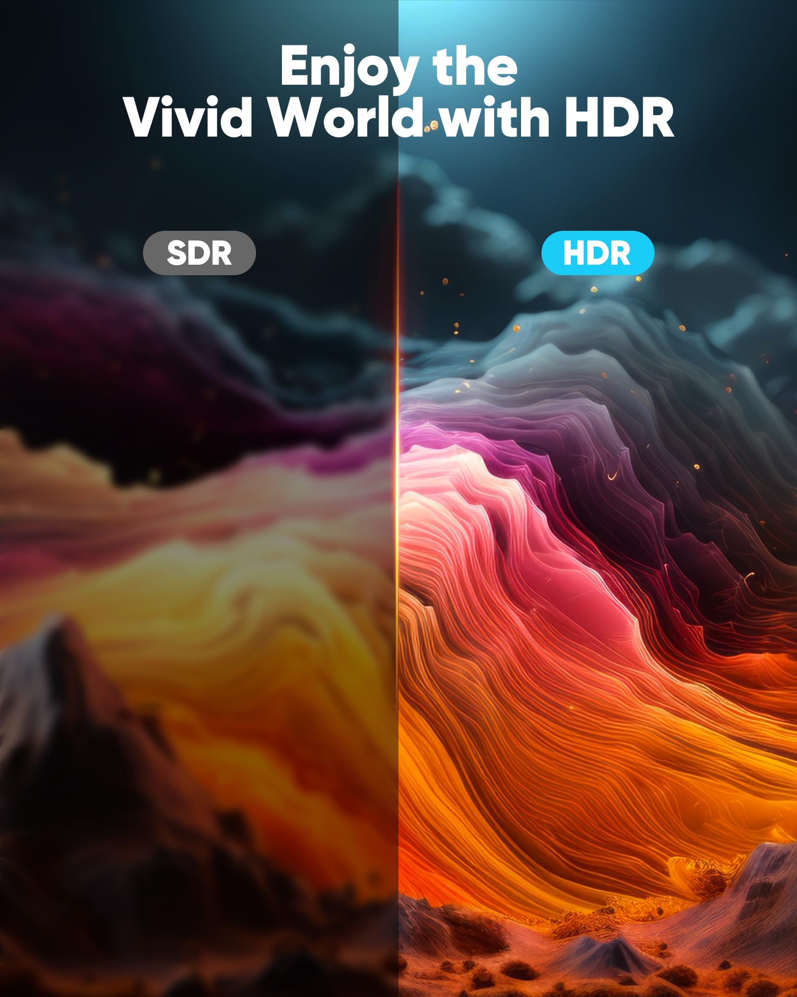 Highwings 4K60HZ 49 FT HDMI Cable Fiber Optic Long, Unidirectional 2.0 High-Speed HDMI Braided Cord Support HDR Video 4K 2160p 1080p 3D HDCP 2.2 ARC-Compatible with Ethernet Monitor PS4/3 Fire