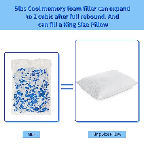 Hem Dgpsy 10lbs Shredded Gel Memory Foam Filling for Bean Bag Chair, Real Memory Foam Stuffing for Cooling Pillow, Couch, Pouf Beanbag Chair, Dog Bed, Cushion, Art Crafts