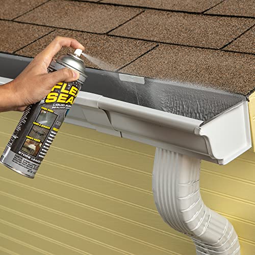 Flex Seal, 14 oz, Gray, Stop Leaks Instantly, Waterproof Rubber Spray On Sealant Coating, Perfect for Gutters, Wood, RV, Campers, Roof Repair, Skylights, Windows, and More