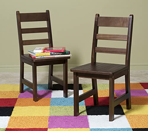 Lipper International 523-4WN Child's Chairs for Play or Activity, 12.38" W x 15" D x 26.63" H, Set of 2, Walnut Finish