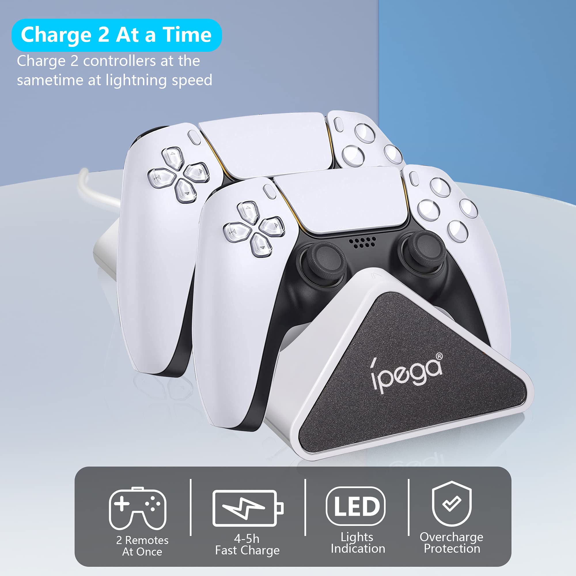 Mfupueu Charger Station for PS5 Controller Dualsense Controller, Upgrade PS5 Controller Charger