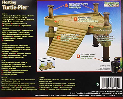 Penn-Plax Reptology Floating Turtle Pier and Basking Platform – Decorative, Functional, and Naturally Inspired – Small Size (Model Number: REP602)