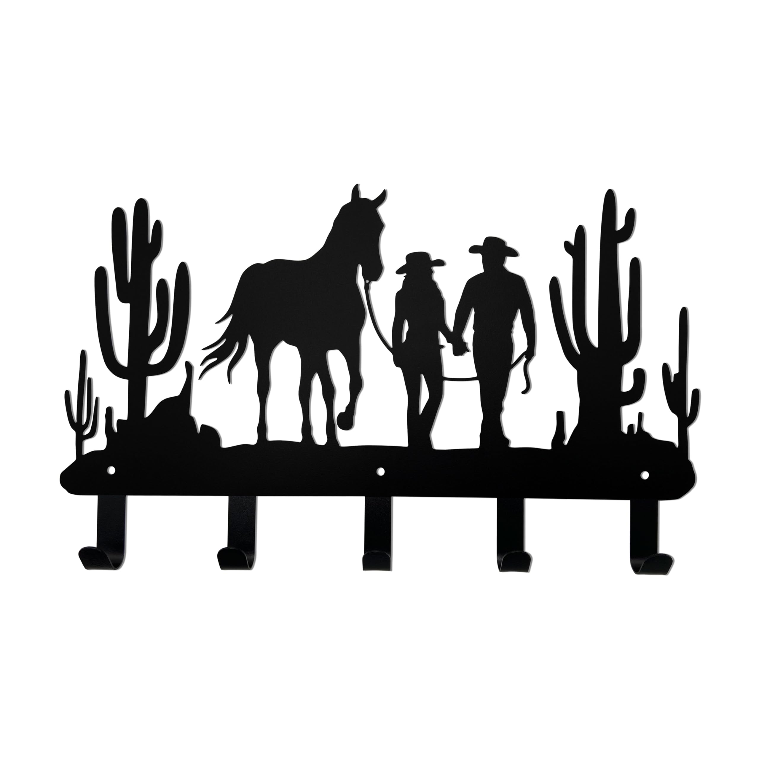 Ecqizer Cowboy Coat Hooks Wall Decor-Cowboy Hangers and Key Hooks Holder-Clothes Cowboy Hat Rack and Backpack Hanger-Cowboy Wall Art Decor for Storage, Living Room, Hallway, Bedroom…