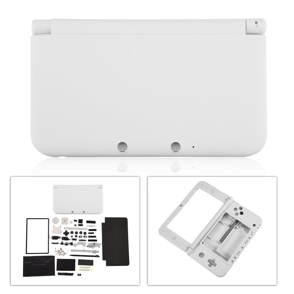 Full Housing Case Cover Shell with Buttons Replacement Parts for 3DS XL / 3DS LL Game Console-White.