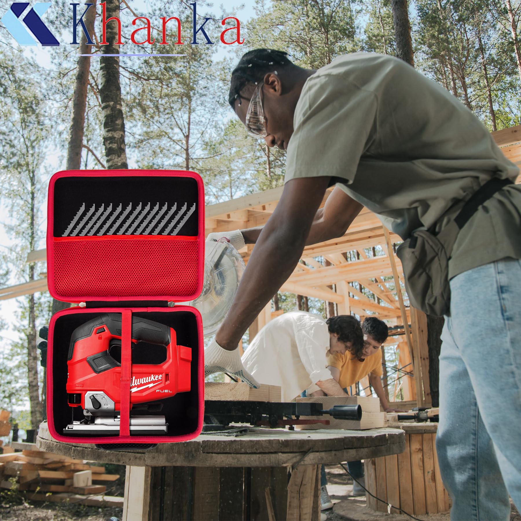 khanka Hard Storage Case Replacement for Milwaukee M18 FUEL D-HANDLE JIG SAW β2737-20, Case Only