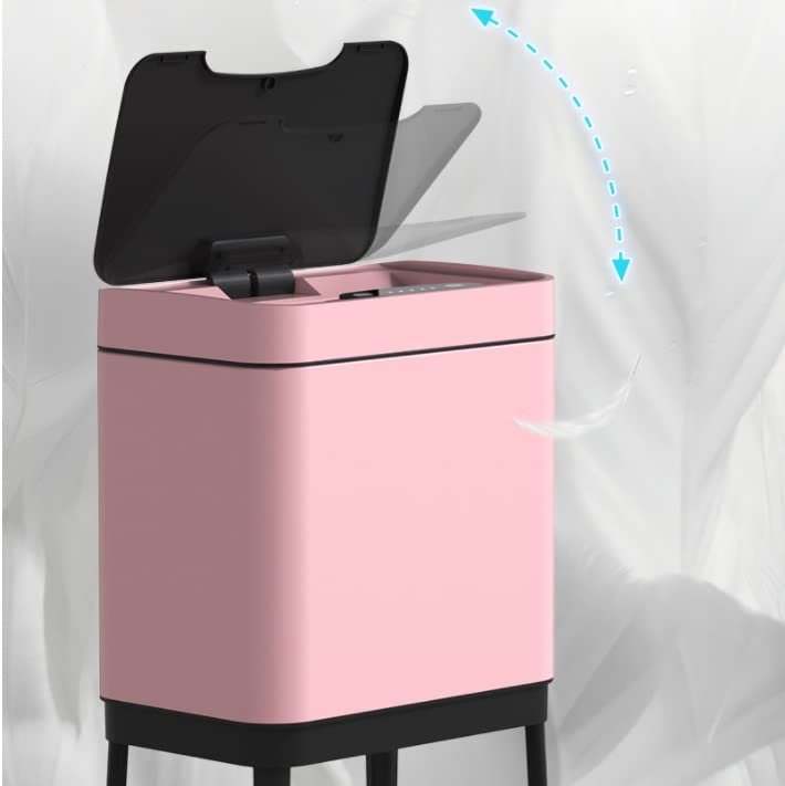 DOUBA Large Smart Kitchen Trash Can Bathroom Automatic Garbage Bags Bedroom Trash Can Stainless Steel