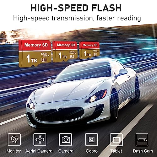 asogoe SD Card 1TB High Speed Memory Card Wateproof Carte SD Large Capacity TF Card Durable Memory Cards Commonly Used for Data Storage of Monitor/Camera/Android Smartphone(1000gb)