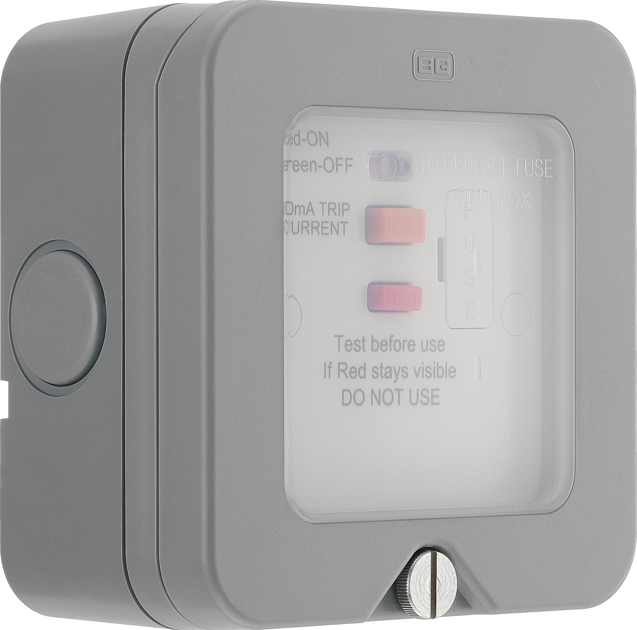 BG Electrical Weatherproof Outdoor RCD Fused Latched Connection Unit, IP66 Rated