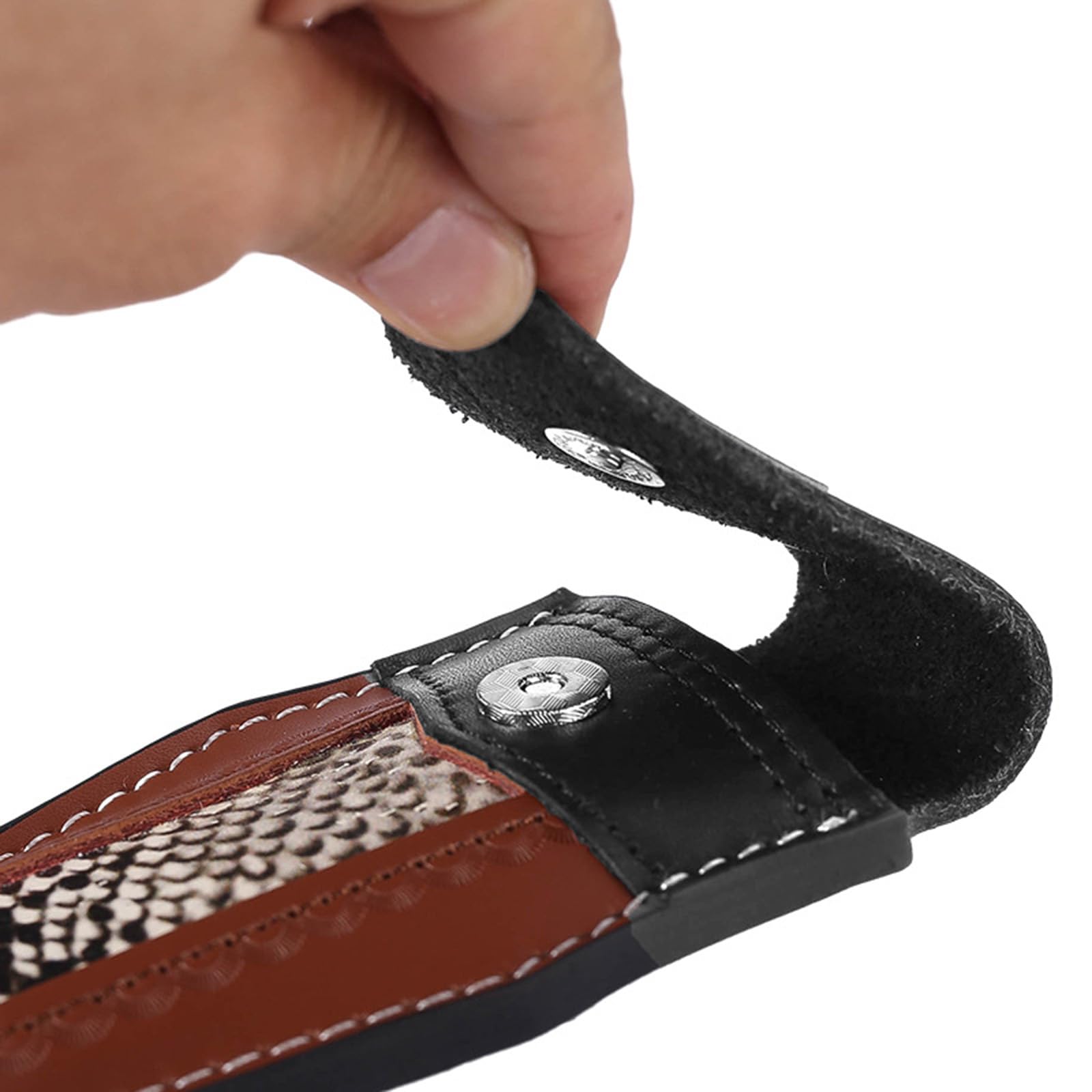 MUZZIOU Leather Portable Folding Knife Sheath With Belt Ring, Flip Cover Pocket Knife Holster with Inner Diameter Length 4.5β for Small Tool Men Fashion Gift