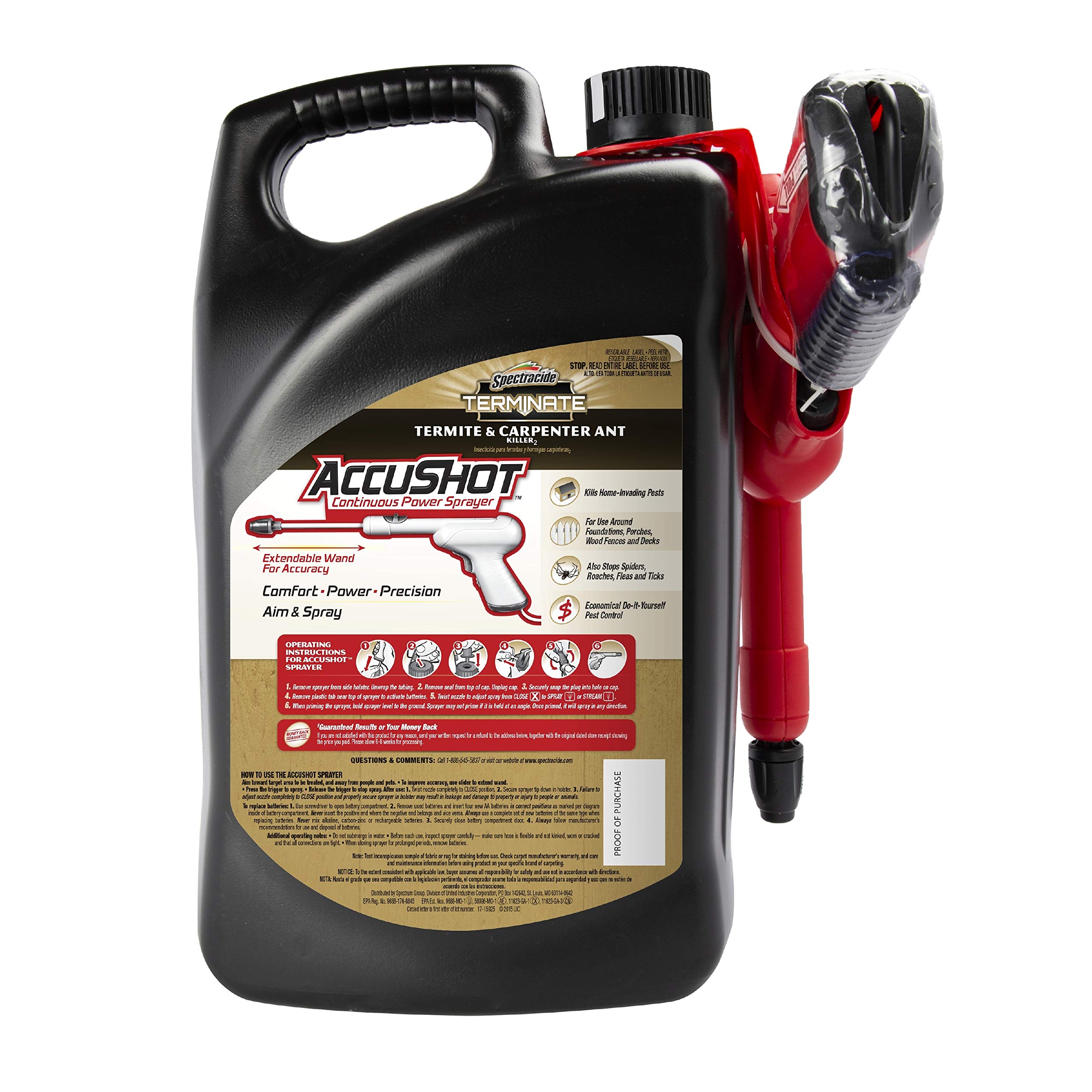 BASF 805571 Termidor Foam Termiticide/Insecticide & Spectracide Terminate Termite & Carpenter Ant Killer, Localized Control Termite Spray, Kills Wood-Destroying Insects, 1.33 Gallon (RTU Spray)