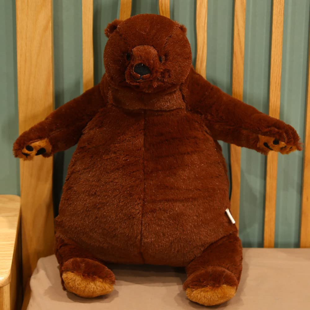 MIAOHAHA 23.6in Dark Brown Teddy Bear Plush Toy Simulation Djungelskog Teddy Bear Stuffed Animal Doll Home Decor Gift for Kids and Friends (23.6inch/60cm)
