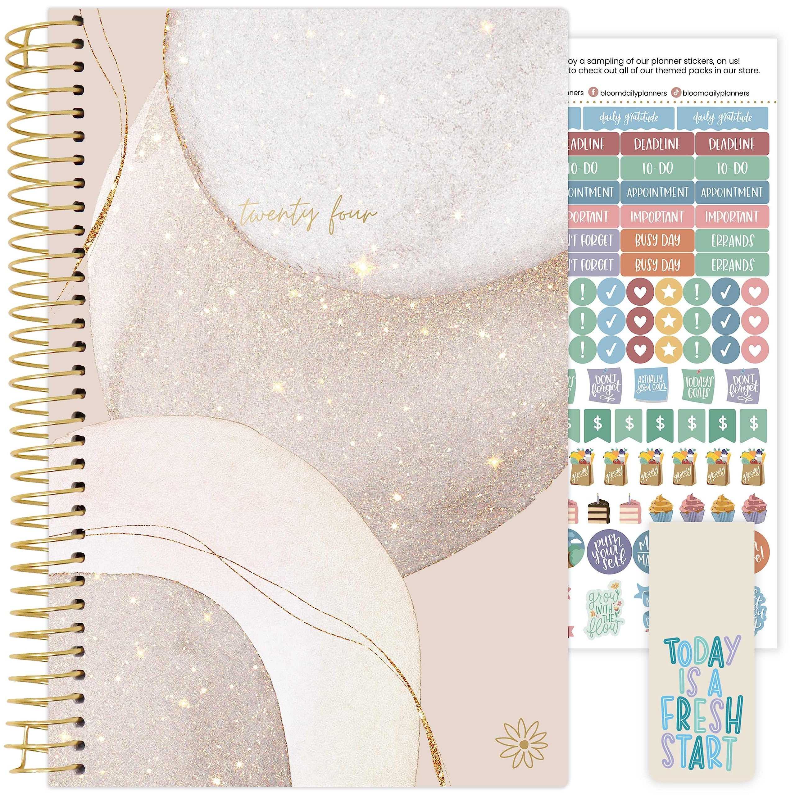 bloom daily planners 2024 Calendar Year Day Planner (January 2024 - December 2024) - 5.5ā x 8.25ā - Weekly/Monthly Agenda Organizer Book with Stickers & Bookmark - Brushed Beige