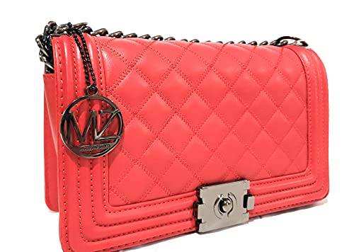 MariaKinz Leather Shoulder/Crossbody Bags and Purse with Convertible Strap (Red Mosaic)
