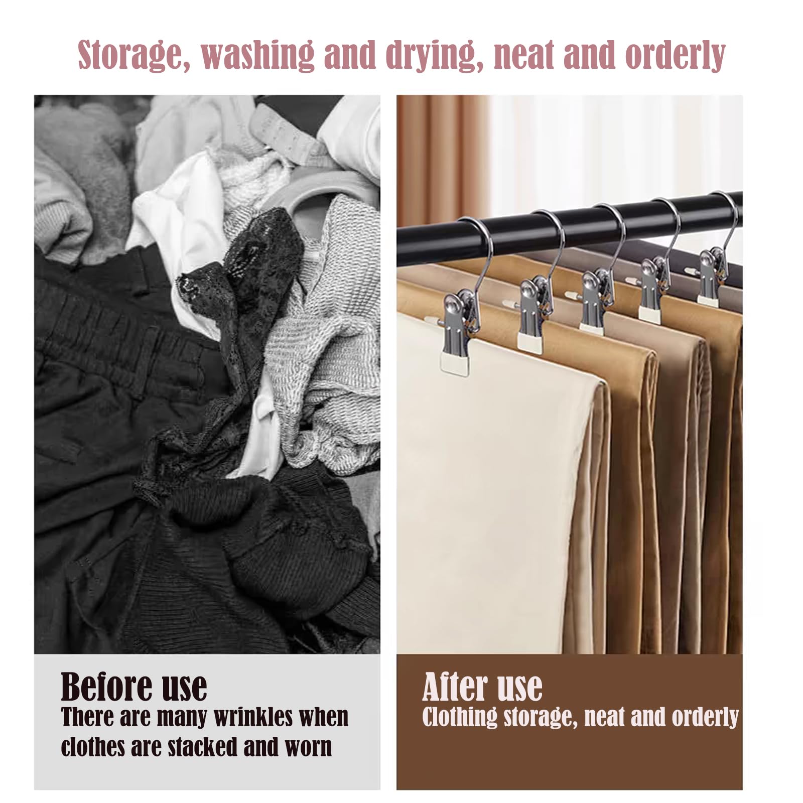 Boot Hangers for Closet, 18 PCS Hanging Clips Hook Clothes Pins for Laundry, Hanger Clips Towel Clips Boot Organizer for Home and Travel, Stainless Steel Hanging Hold Clips