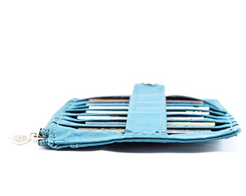 Big Skinny Women's Jaguar Credit Card Slim Wallet, Holds Up to 25 Cards, Ocean Blue , 3.5" X 7.6"