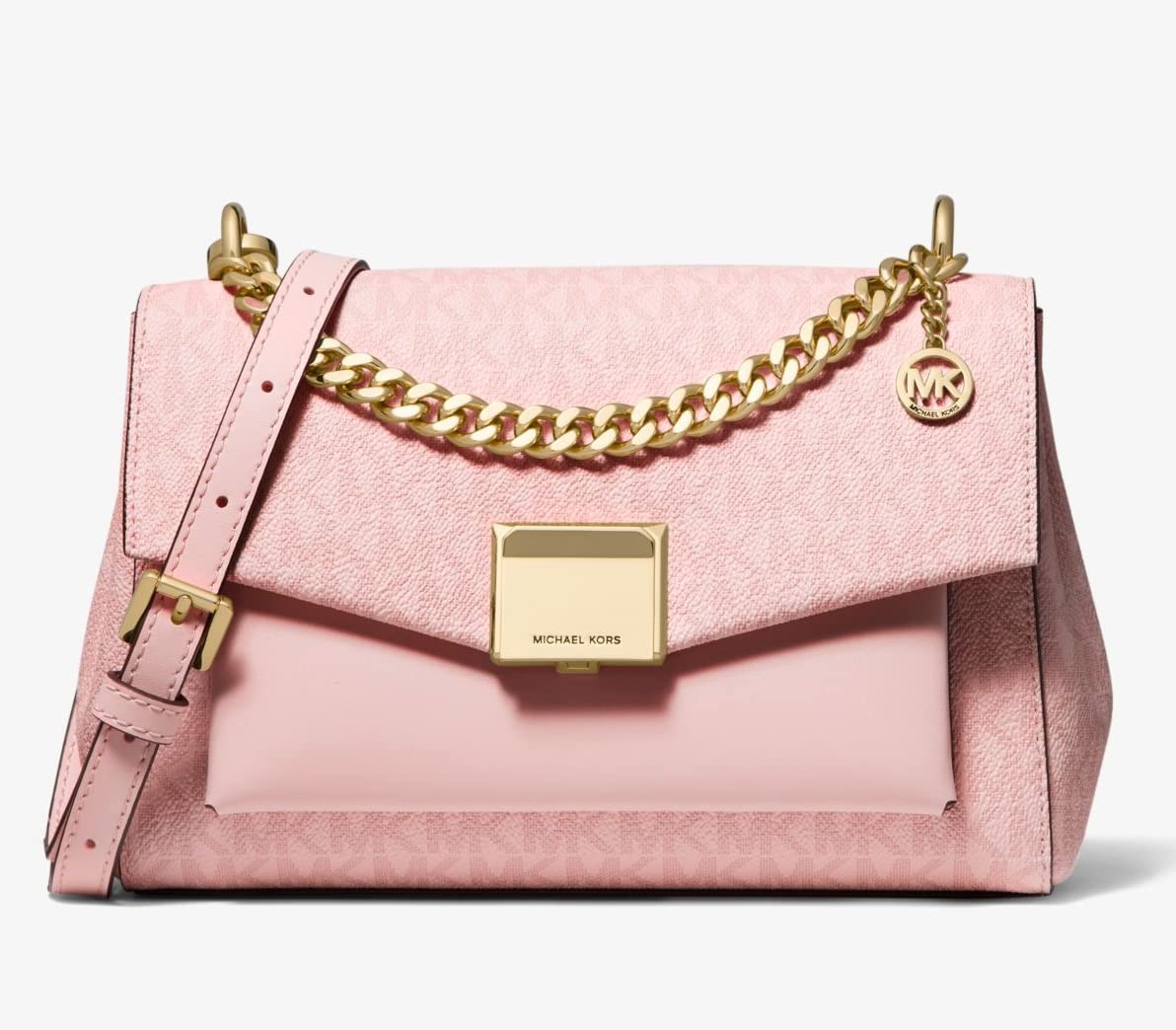 Michael Kors Lita Medium Logo Crossbody Bag, Dark Powder Blush