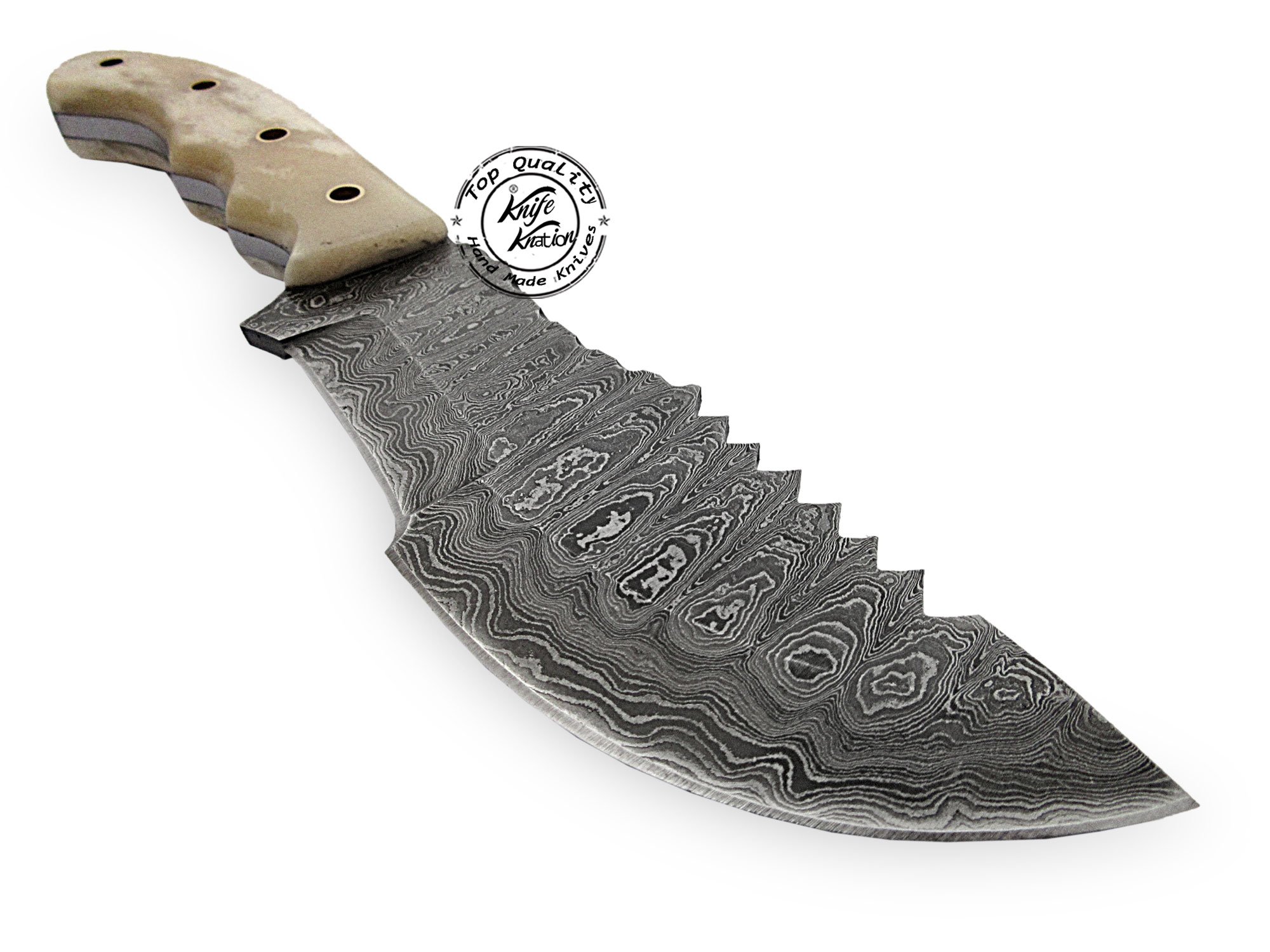 Beautiful Camel Bone Handmade Damascus Steel Tracker Hunting Knife Prime Quality