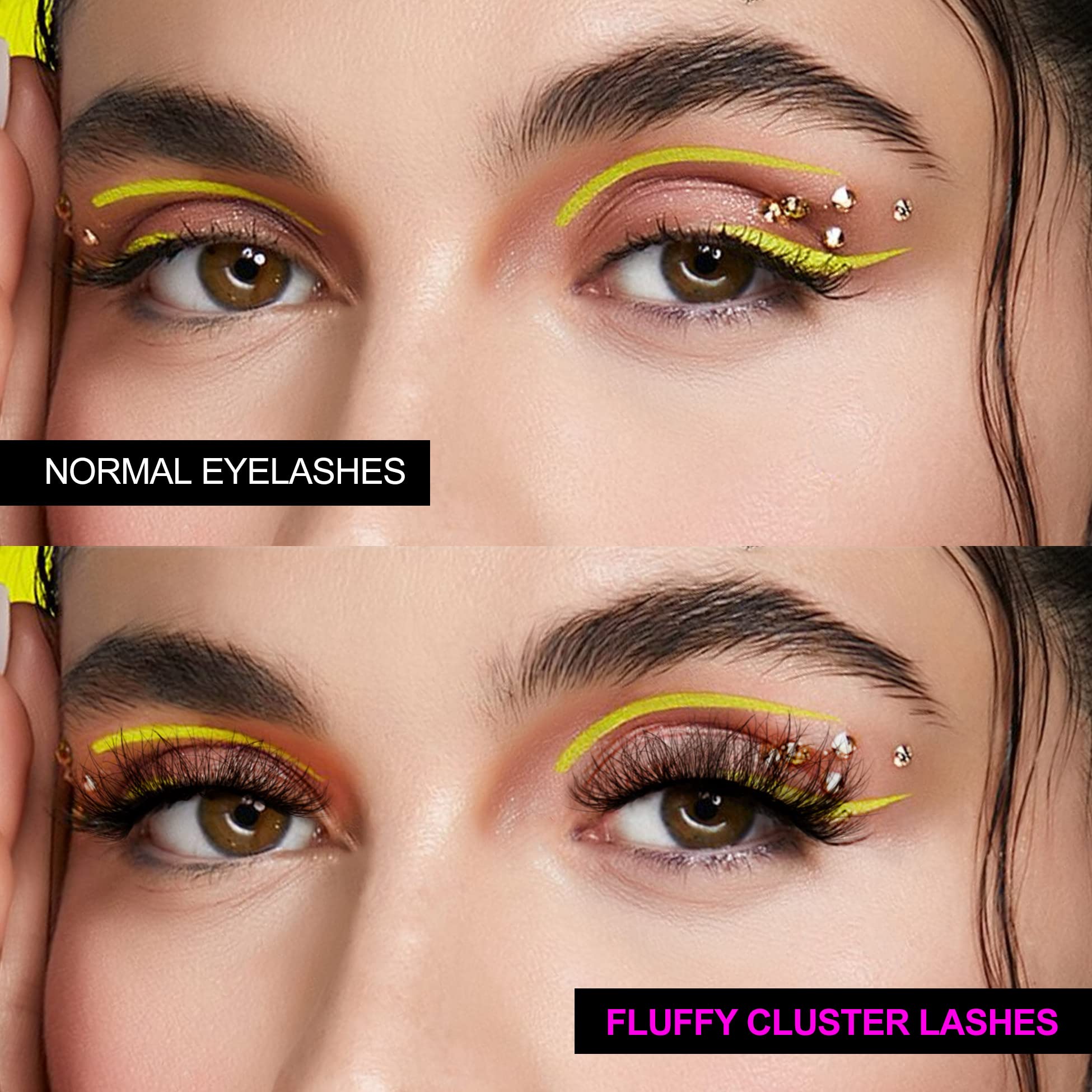 Cluster Lashes Wispy False Eyelashes 18mm Individual Lashes Mink Lashes Fluffy 3D Strip Lashes Pack 60 Pacs by Zegaine 5 Pairs