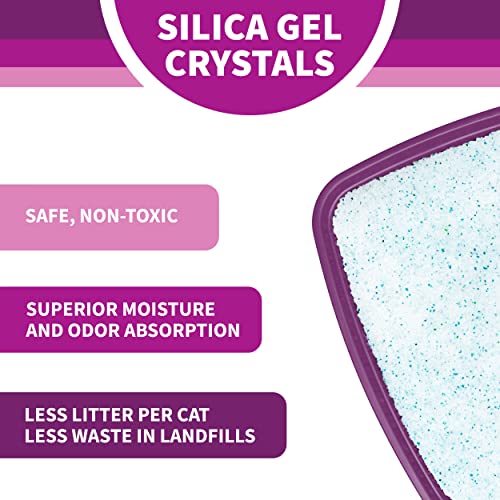 Litter Pearls Micro Crystals Unscented Non-Clumping Crystal Cat Litter with Odorbond, 7 lb, White, Clear and Blue Crystals (LPMC7)