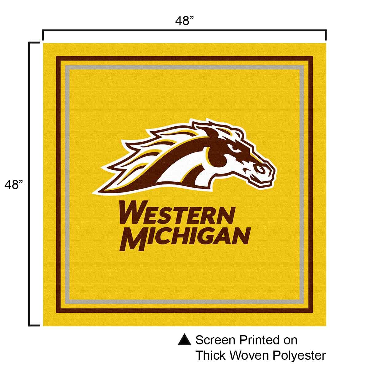 College Flags & Banners Co. Western Michigan Broncos Gold Logo Tablecloth or Table Overlay