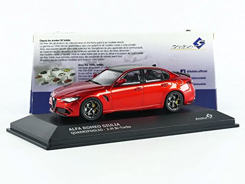 solido S4313102 ALFA Romeo Giulia QUADRIFOGLI None Collectible Miniature Car, Red, 1/43ème