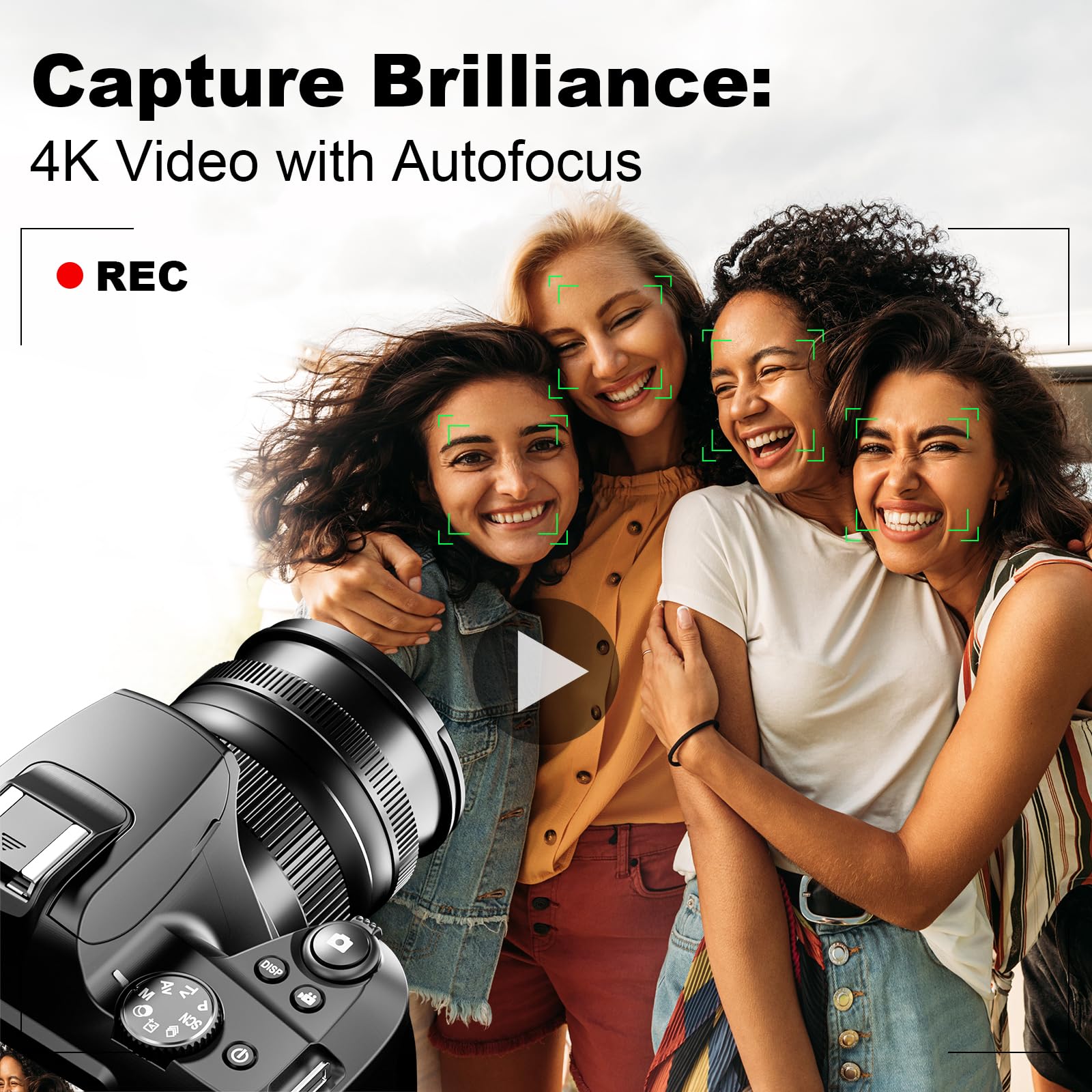 ATPLOES 64MP Digital Cameras for Photography & Video, 40 X Zoom Vlogging Camera for YouTube with WiFi & App Control, Flash & HDMI Output, 32GB SD Card(2 Batteries) Gray