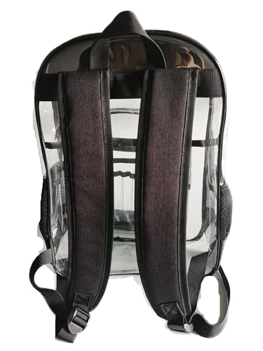 FENZA Clear School Bagpack Stadium Approved Waterproof for Concert Work Sport Event Heavy Duty PVC Transparent, Reinforced Straps & Front Accessory Pocket - Perfect for Security, & Sporting Events
