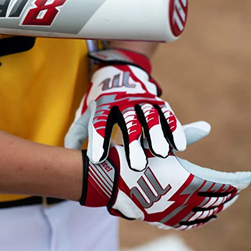 Marucci Tesoro Baseball Batting Gloves, Black, Small