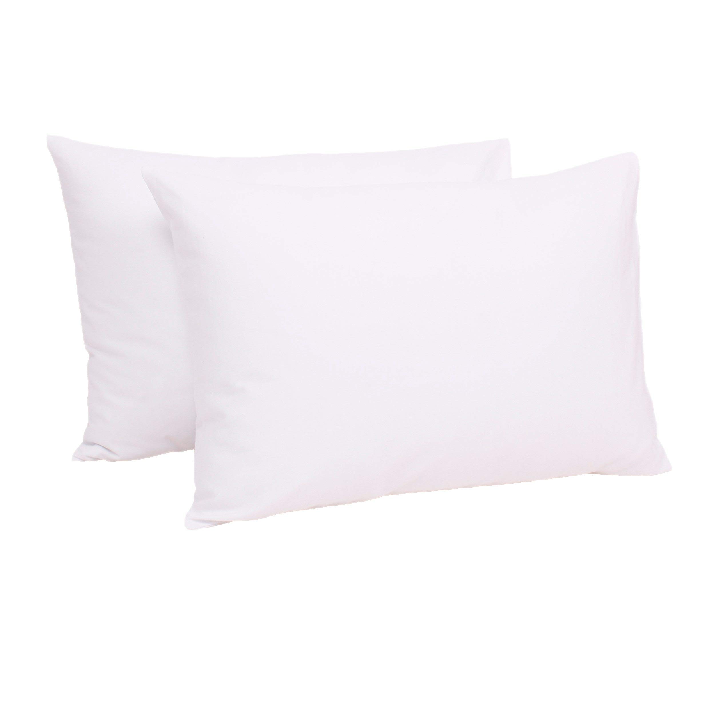 Belsden 600TC Cotton Toddler Pillowcase, 2 Pack Travel Pillow Case with Envelope Closure, 14x20in, Breathable Soft Moisture Wicking Pillow Covers Fit Small Pillow up to 14x19in, Pure White