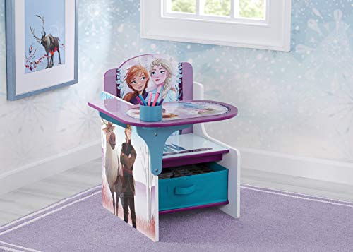 Delta Children Chair Desk with Storage Bin + Design and Store 6 Bin Toy Storage Organizer, Disney Frozen (Bundle)