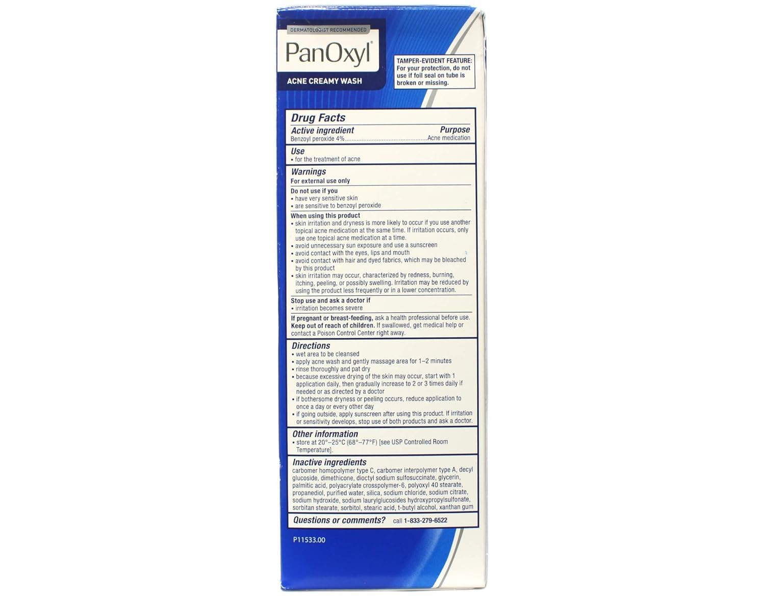 PanOxyl Acne Creamy Wash, 4% Benzoyl Peroxide (Pack of 2)
