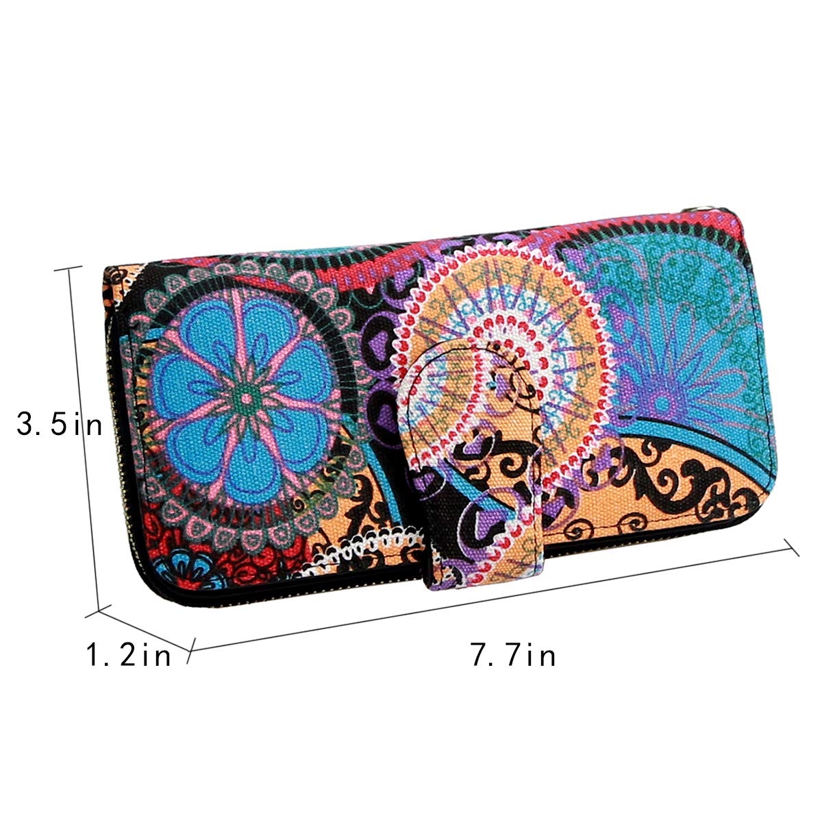 Heidi Bag Women Bohemian Purse Wallet Clutch Canvas Smartphone Wristlets Bag