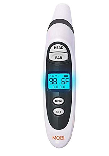 MOBI DualScan Prime 2-in-1 Ear & Forehead Digital Thermometer with Food & Bottle Readings, 6+ Features