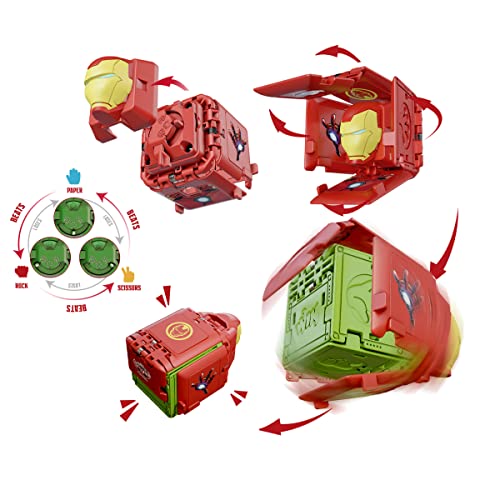 MARVEL Avengers Battle Cubes 2-Pack, Captain America VS Black Panther, Unleash Power, Launch Attack, 2 Cubes & 6 Tokens, RPS Auto-Battle System, Battle Cube APP, Collectible Pocket-Sized Game, Ages 5+