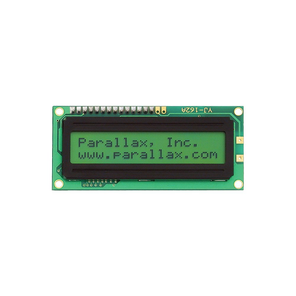 Parallax 27977 LCD Display, 16 x 2 Character, Serial Backlit ASCII Dec 32-127