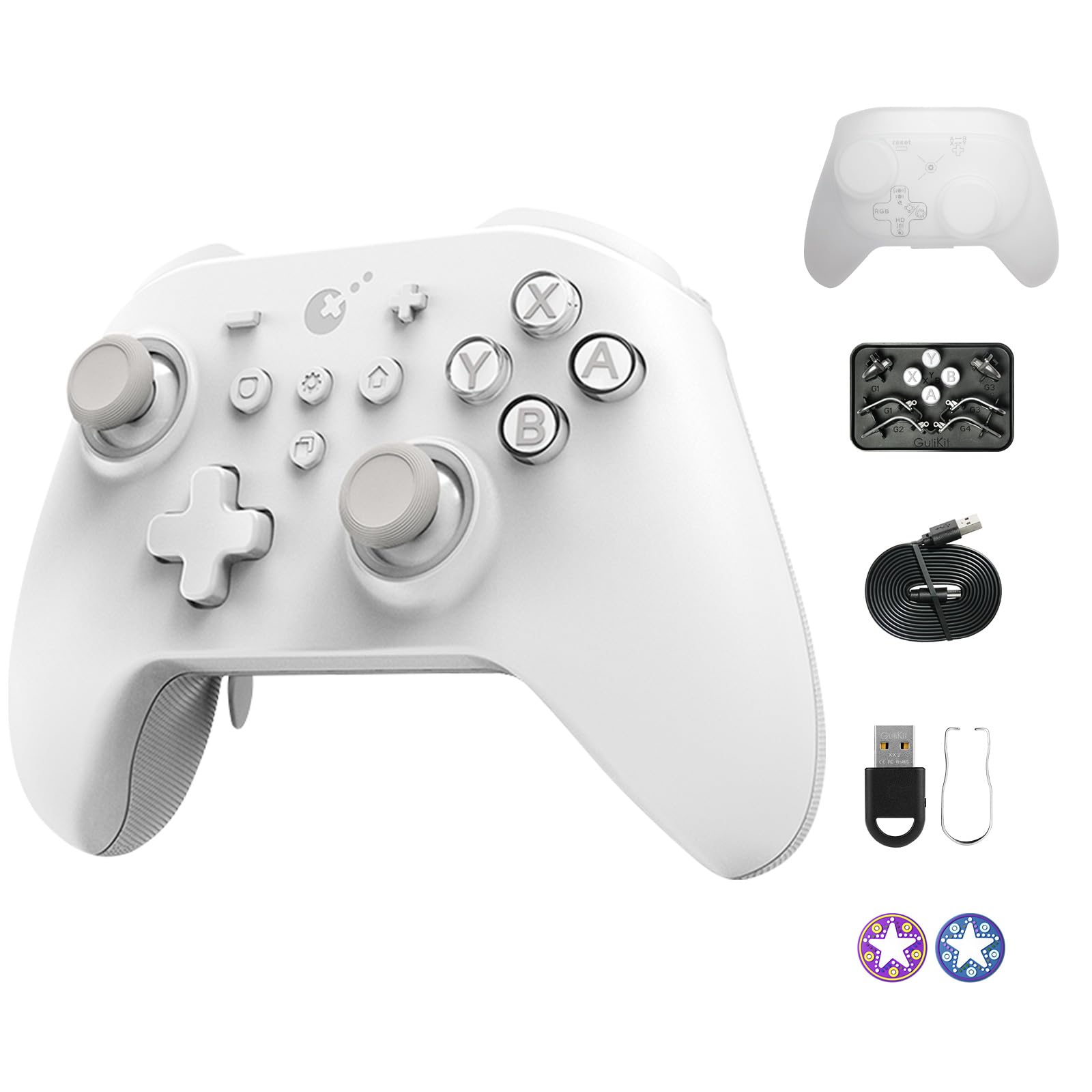 GuliKit KK3 Max, Kingkong 3 Max Controller with 4 Back Buttons, Hall Joysticks and Triggers, Wireless for Switch OLED/PC/Android/MacOS/iOS/Steam Deck, 1000Hz Polling Rate for Wins - Black