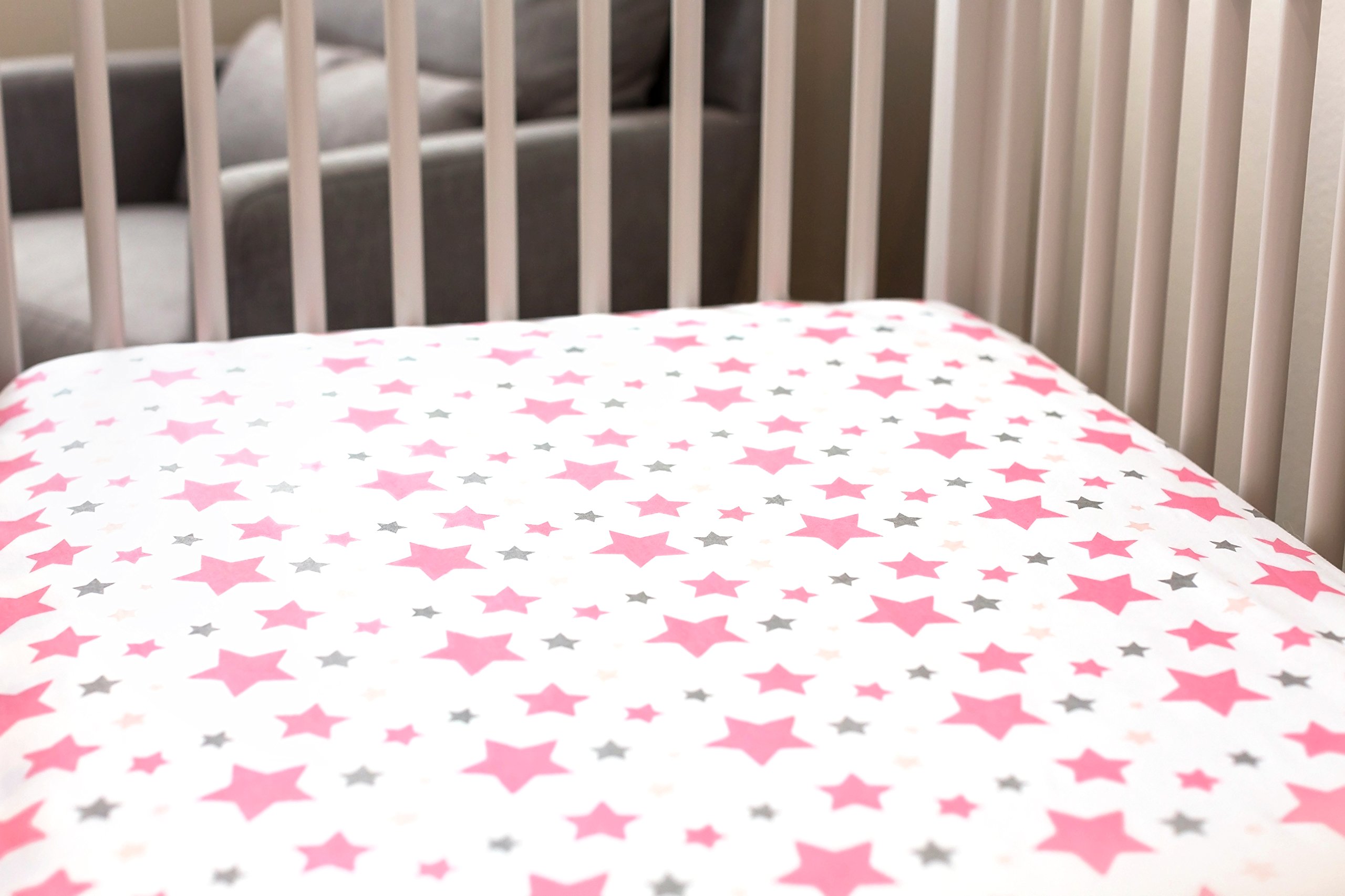 My Tiny Tot Baby Crib Sheets Boy or Girl (2 Pack) β Organic Cotton Fitted Crib Sheet Set for Baby Crib Mattress β Extra Soft, Premium Baby Nursery Bedding β Pink