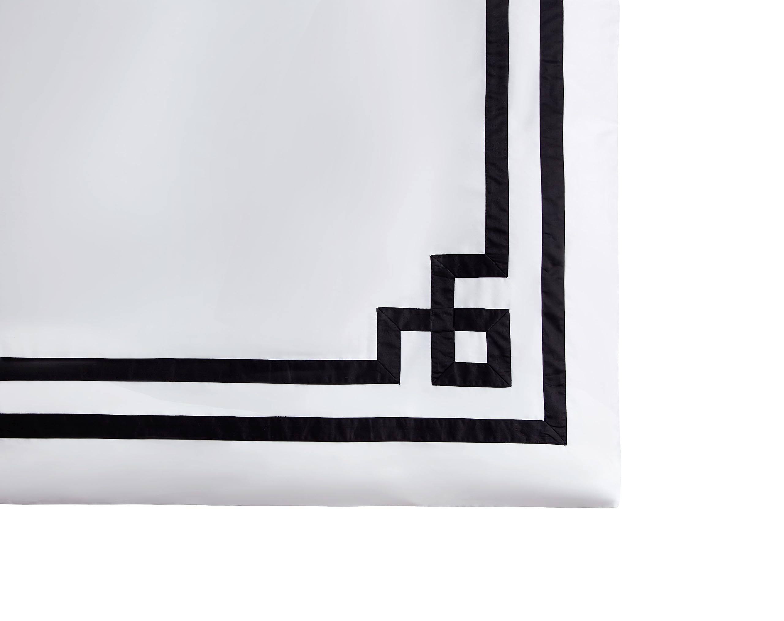 CASA BOLAJ DESIGNED TO DREAM 3 Pcs Do Not Include Filling Duvet Cover Set 100% Egyptian Cotton Sateen Luxury 400 TC (White Black, King)