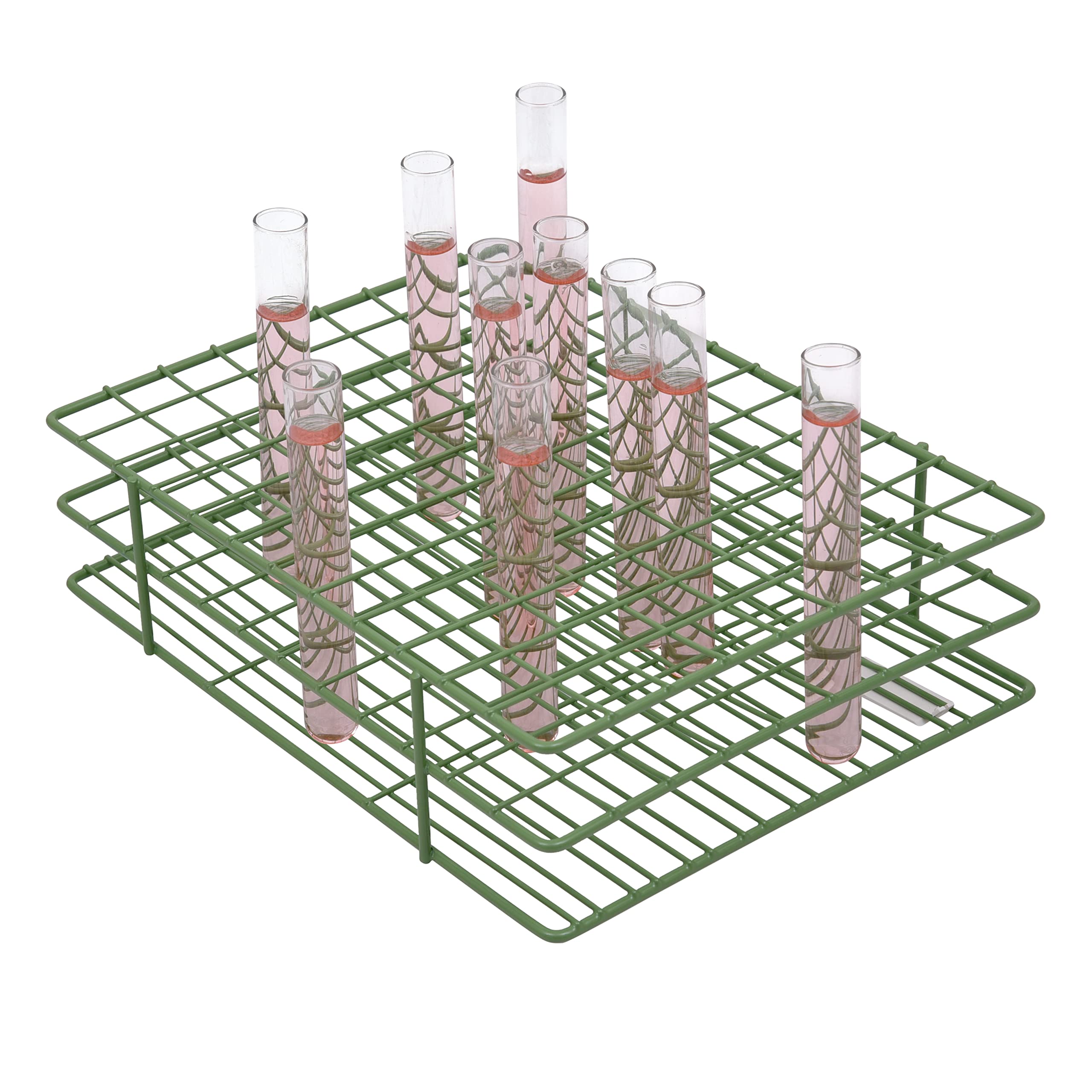 SP Bel-Art Poxygrid Test Tube Rack; For 13-16mm Tubes, 108 Places, Green (F18759-0000)