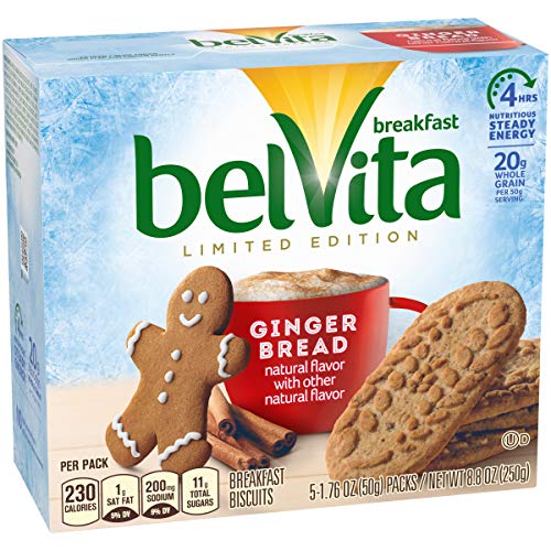 belVita Gingerbread Breakfast Biscuits, 5 Packs (4 Biscuits Per Pack)