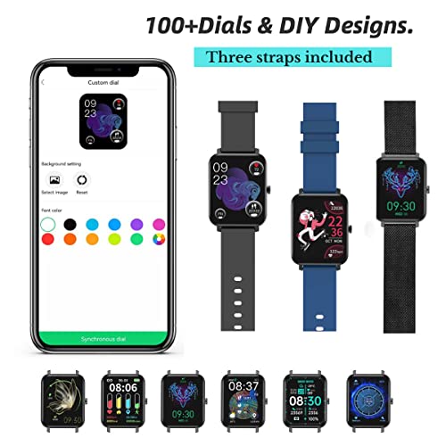 FACOI Smart Watch for Mens Women - Android Smart Watch for Android Phones iPhone Compatible with Call Receive/Dial, Activity Tracker with Waterproof Heart Rate Sleep Monitor Pedometer