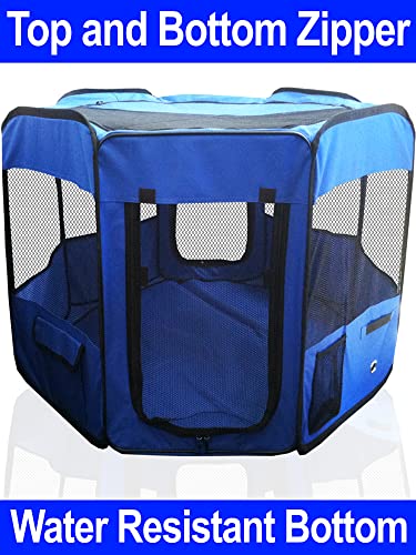 Portable Pet Playpen 45 * 45 * 22" Premium Large Size Puppy Kennel - Best for Small and Medium Size Dogs and Cats - Simple Folding Design for Easy Storage
