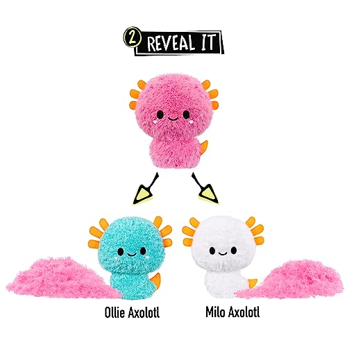 Fluffie Stuffiez Axolotl Small Collectible Feature Plush - Surprise Reveal Unboxing with Huggable ASMR Fidget DIY Fur Pulling, Ultra Soft Fluff