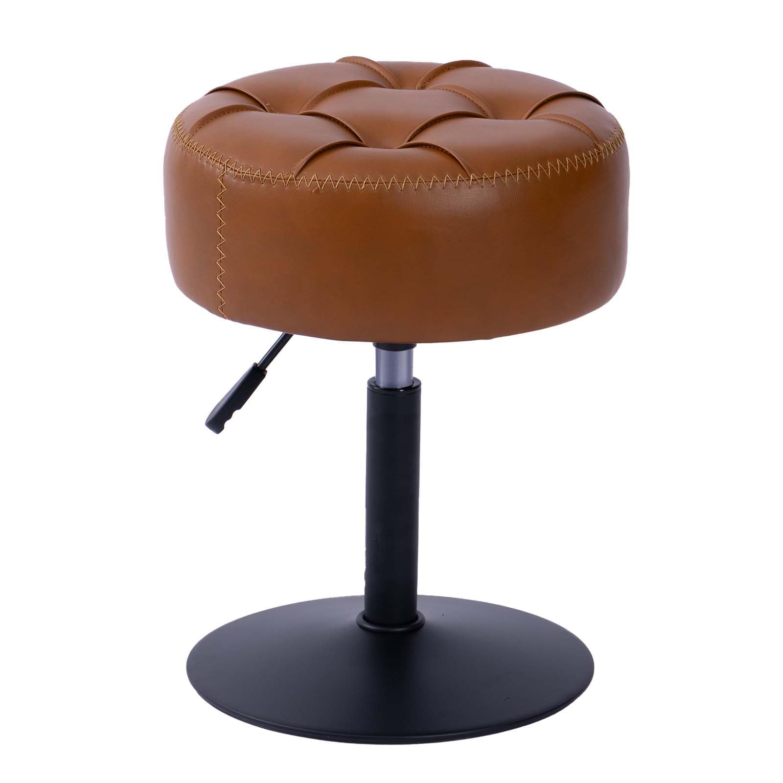 Durfii Adjustable 360° Swivel Vanity Stool with Faux Leather for Makeup Room, Bathroom, Living Room and Ottoman