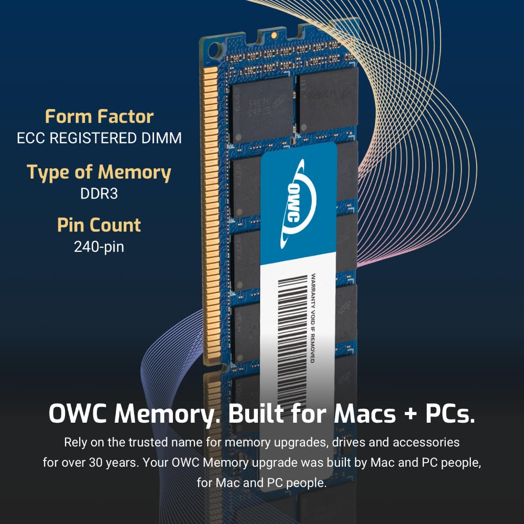 OWC 32.0GB (2X 16GB) PC10600 DDR3 ECC-R 1333MHz 240 Pin Memory Upgrade Compatible with Select 2009-2012 Mac Pro Models (OWC1333D3X9M032)