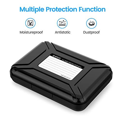 ORICO Hard Drive Case 3.5 inch HDD Storage Carrying Case Anti-Static and Shockproof External Hard Drive Portable Case for WD,Seagate,Toshiba-PHXBK
