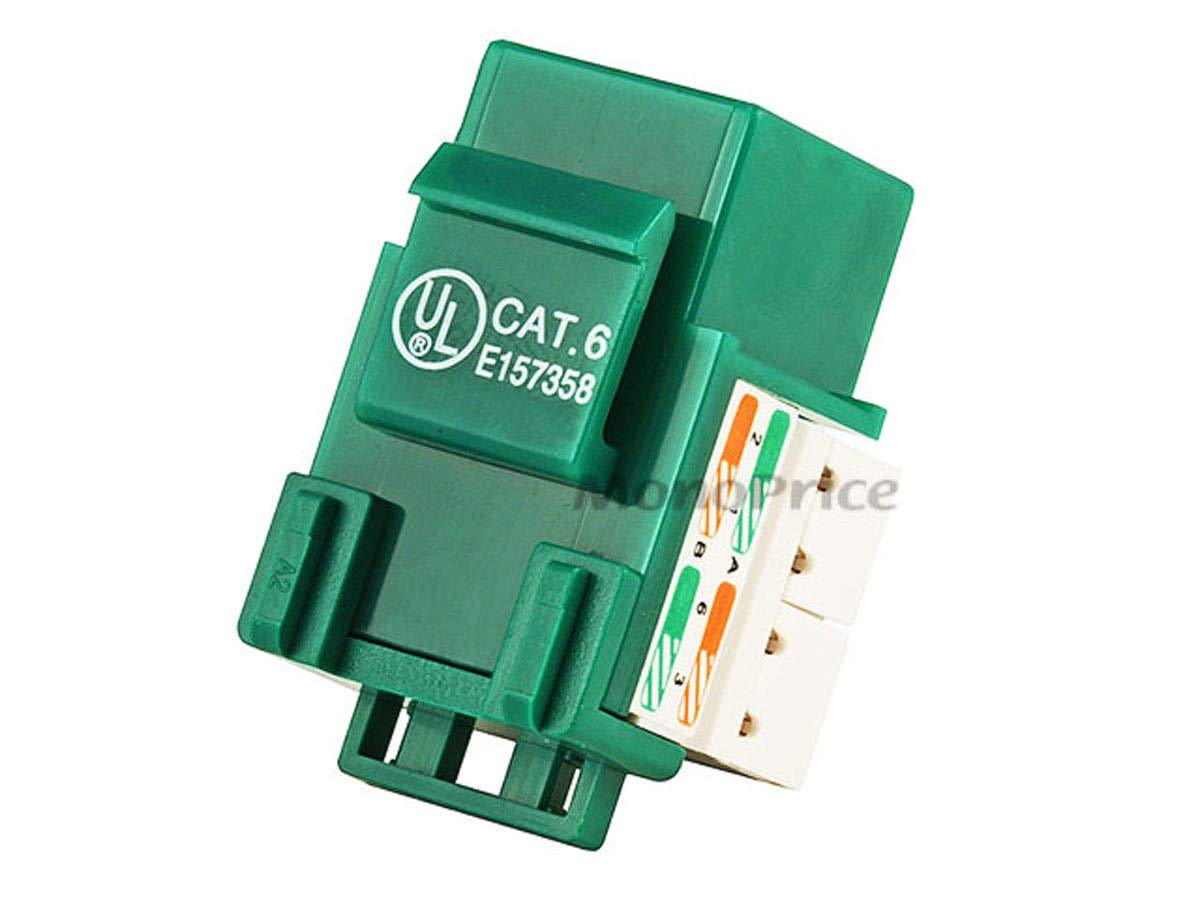 Monoprice Cat6 Punch Down Keystone Jack - Green