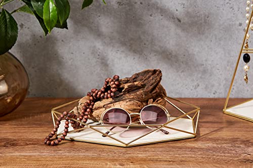 Umbra 299481-221 Prisma Tray, Geometric Plated Jewelry Storage, 11" Length x 7.25" Height x 1.5β Width, Matte Brass