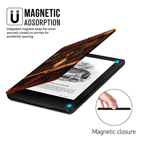 Ayotu Case for Kindle (10th Gen, 2019 Released) - PU Leather Cover with Auto Wake/Sleep-Fits Amazon Kindle 2019 (Will not fit Kindle 2022, Kindle Paperwhite or Kindle Oasis),The Library